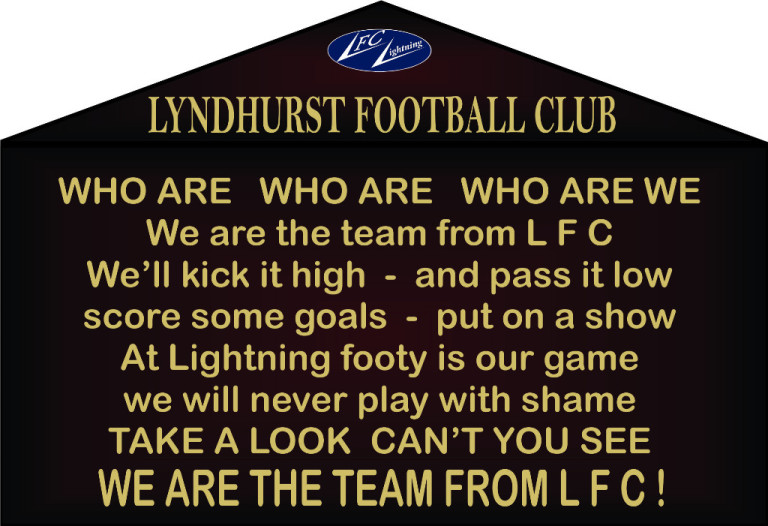 Club Song - Lyndhurst Football and Netball Club - GameDay